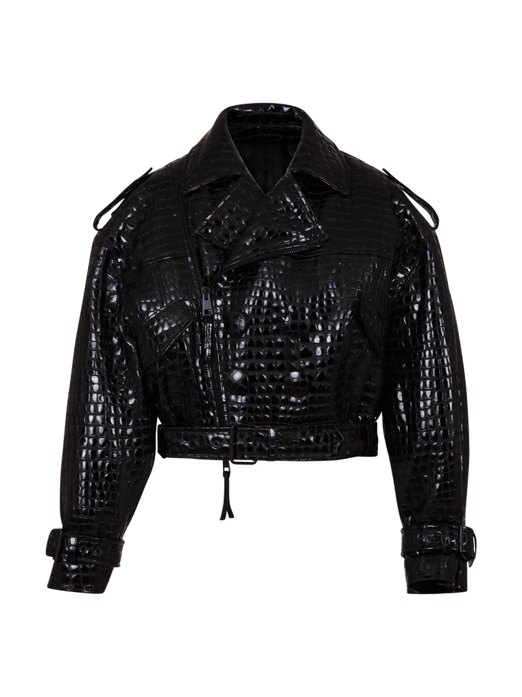 The Attico Jackets and Coats | The Attico - CROCODILE EMBOSSED LEATHER ...